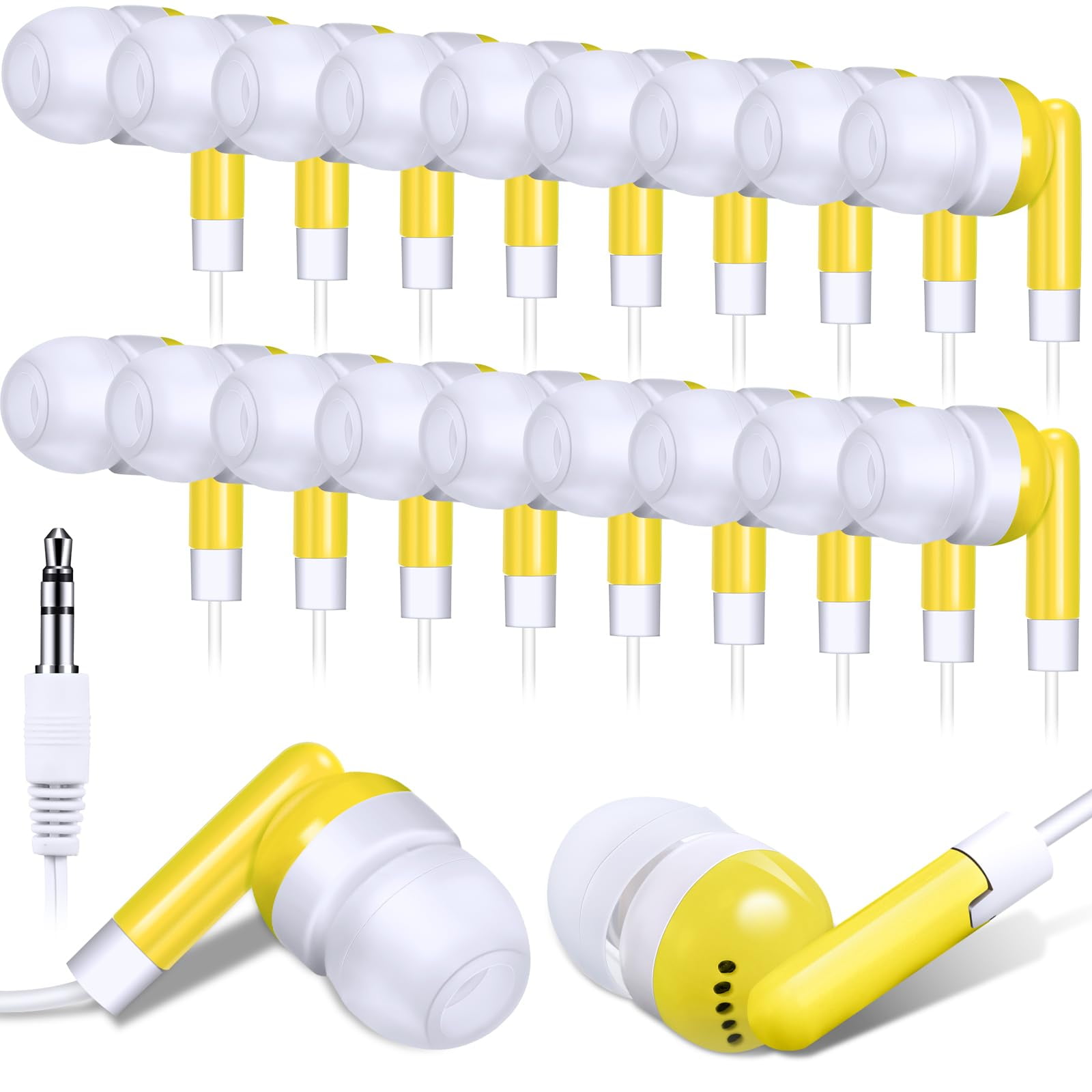 Konohan 100 Pack Bulk Earbuds for Classroom, Student Basic Headphones ...