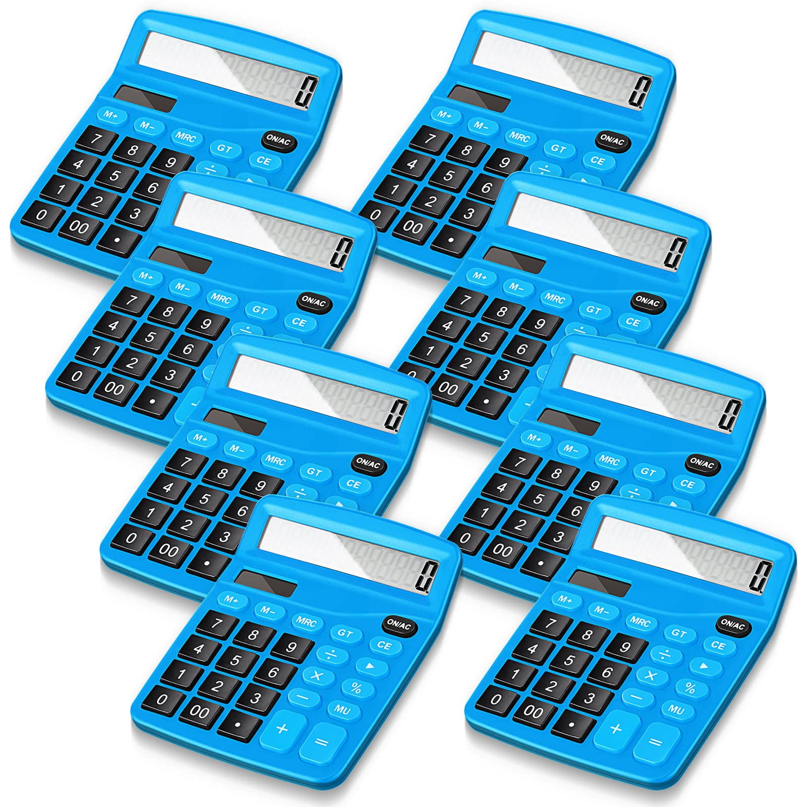 Konohan 8 Pieces 12-Digit Calculator, Solar Basic Desktop Calculator ...
