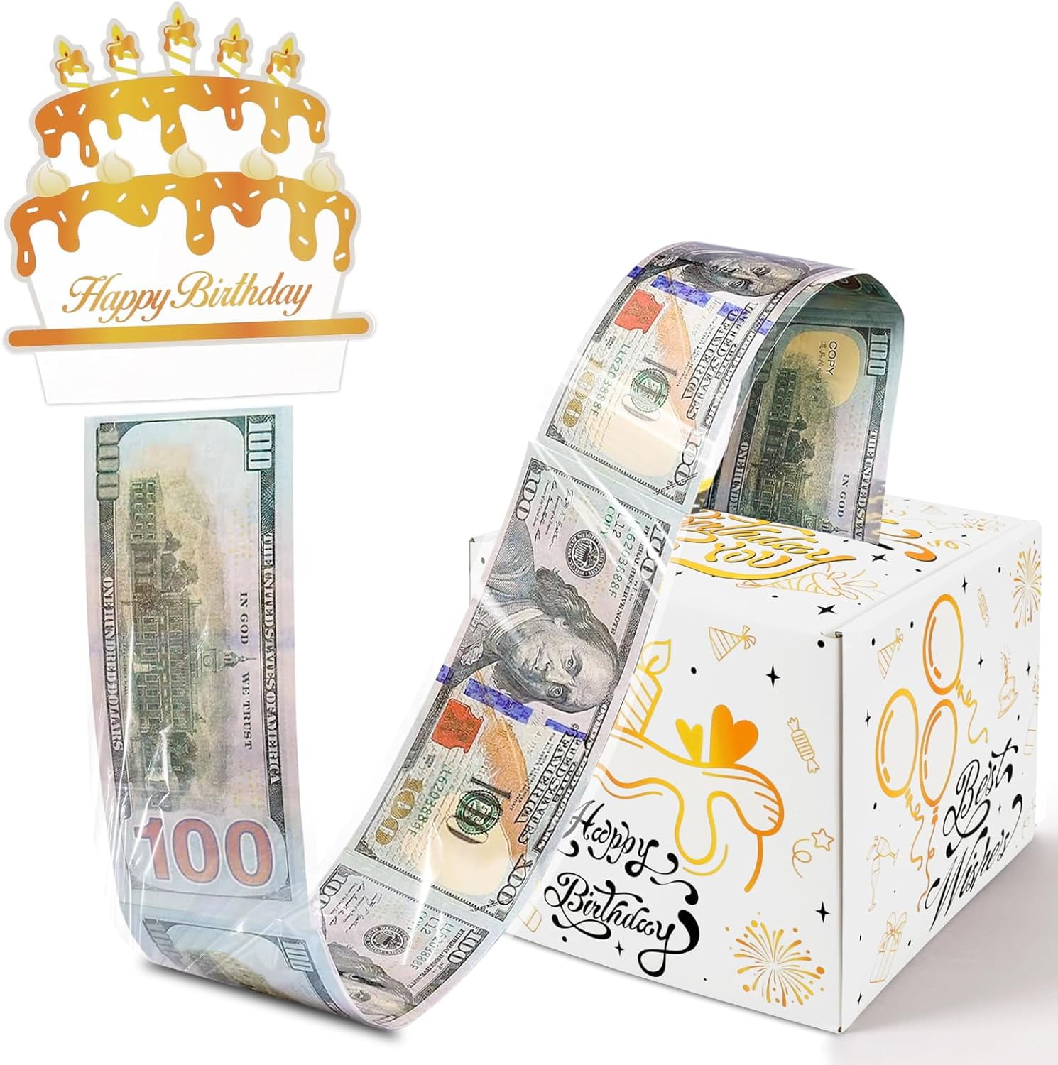 Konsait Birthday Money Pull Box, Surprise Happy Birthday Money Box ...
