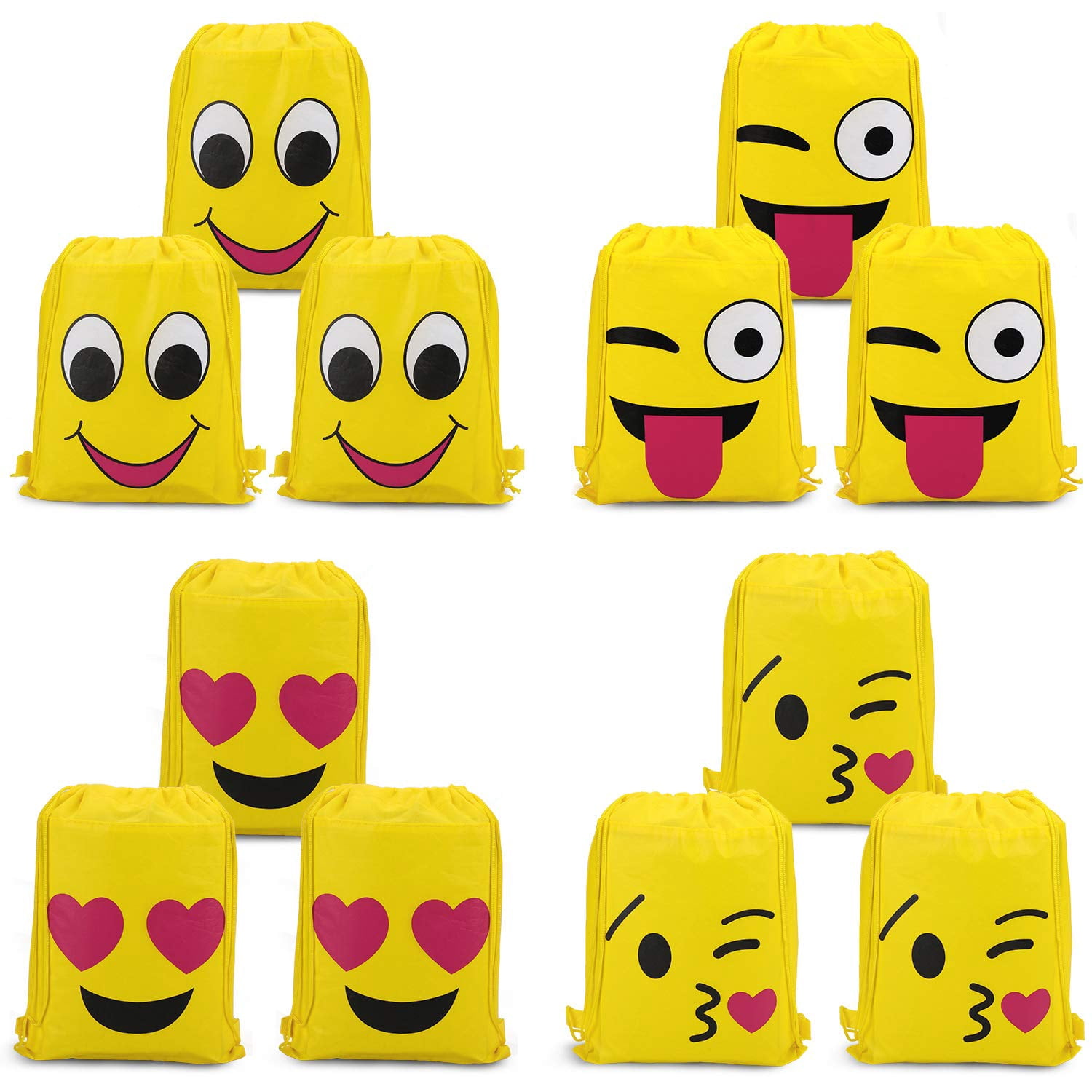 Konsait Emoticon BagsTRDN for Emoticon Party Supplies(12 Pack ...