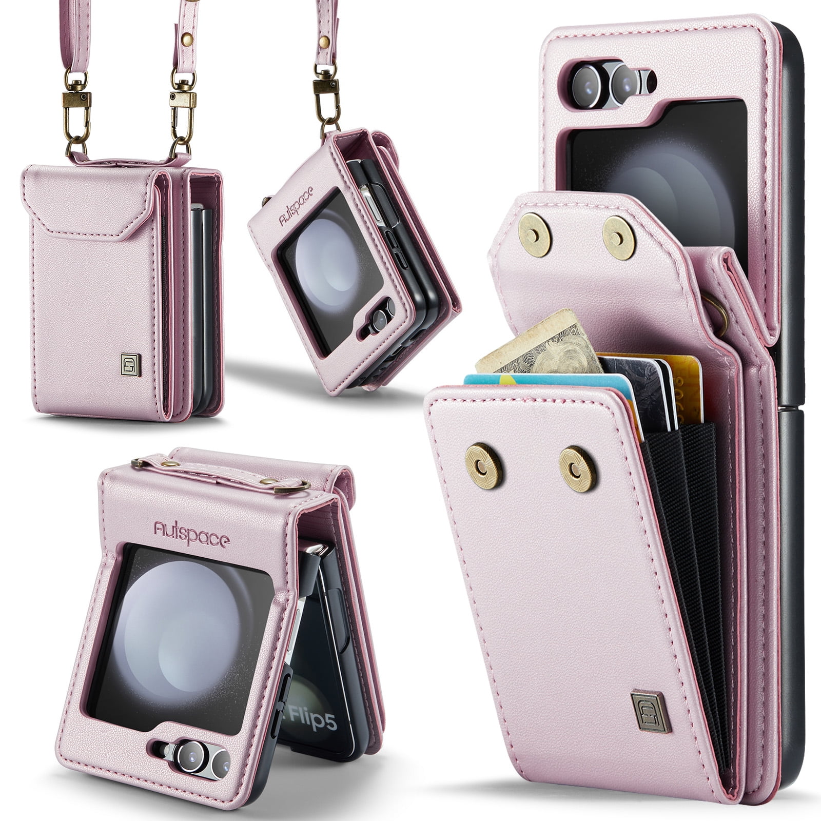 Konstreet for Samsung Galaxy Z Flip 6 Case Retro PU Leather Flip with ...