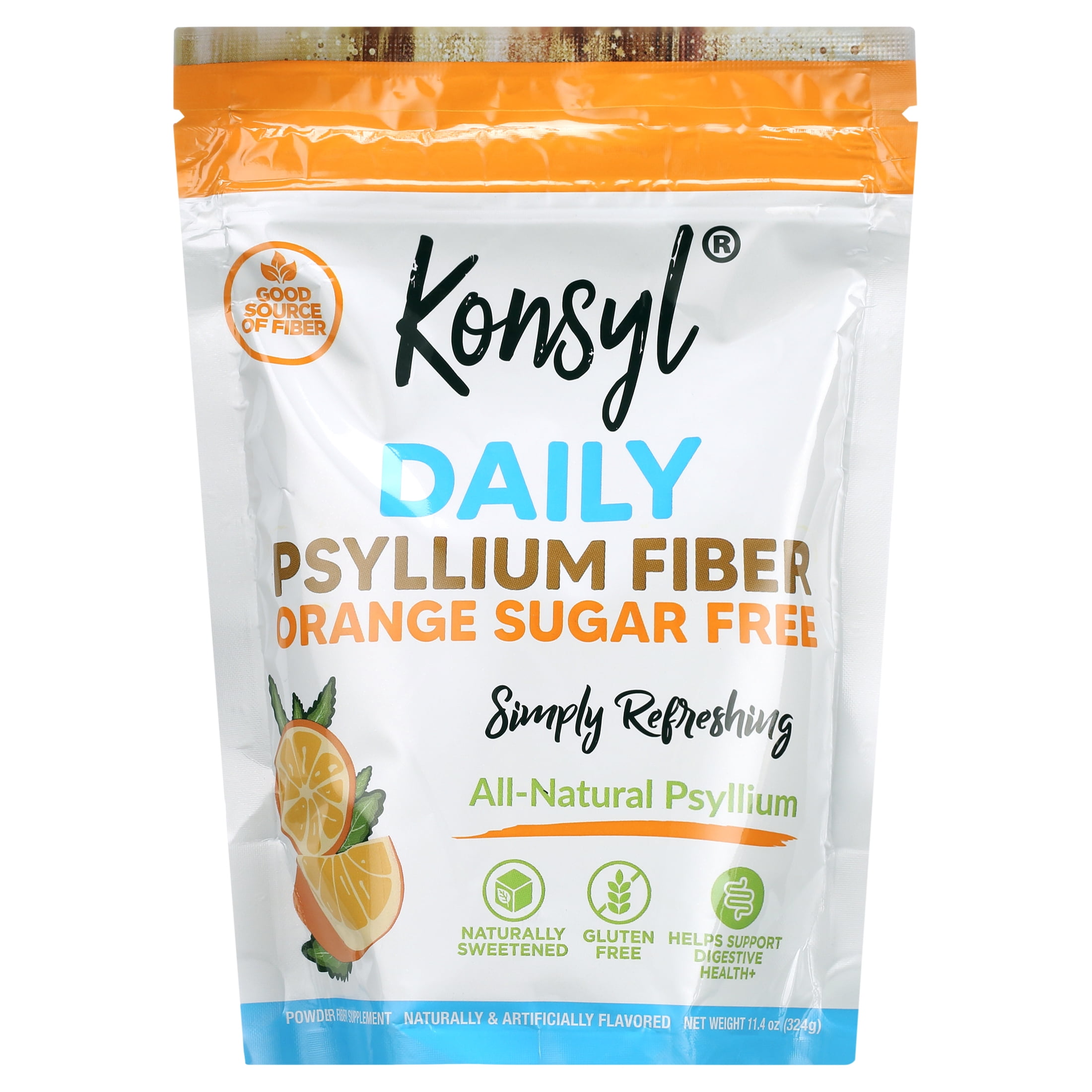 Konsyl Natural Supplement Daily Psyllium Fiber Sugar-Free Orange SF ...