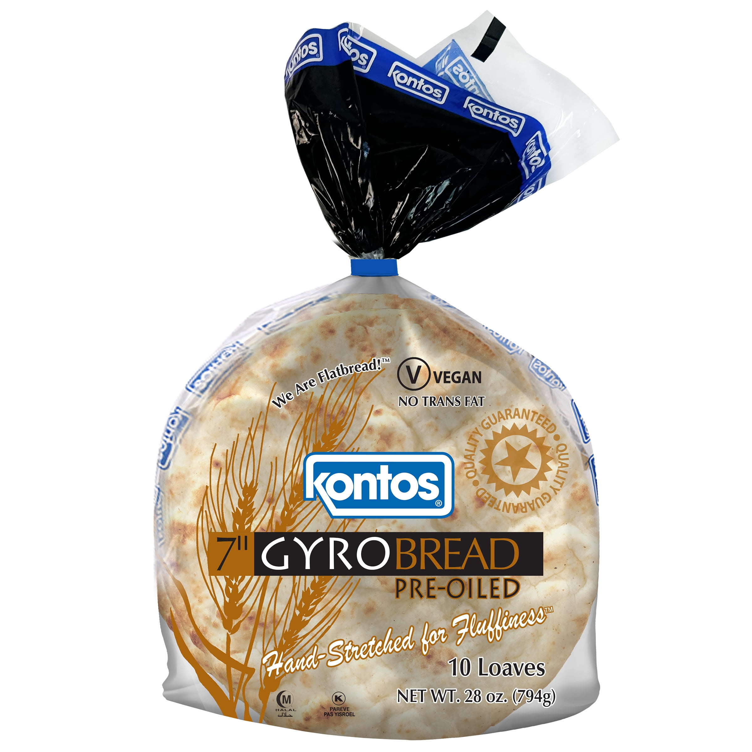 Kontos 7" Authentic Hand Stretched Gyro Bread - Walmart.com