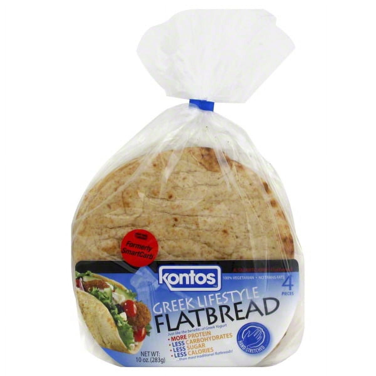 Kontos, Greek Lifestyle Flatbread, 10oz, Shelf Stable, 4 Pieces ...