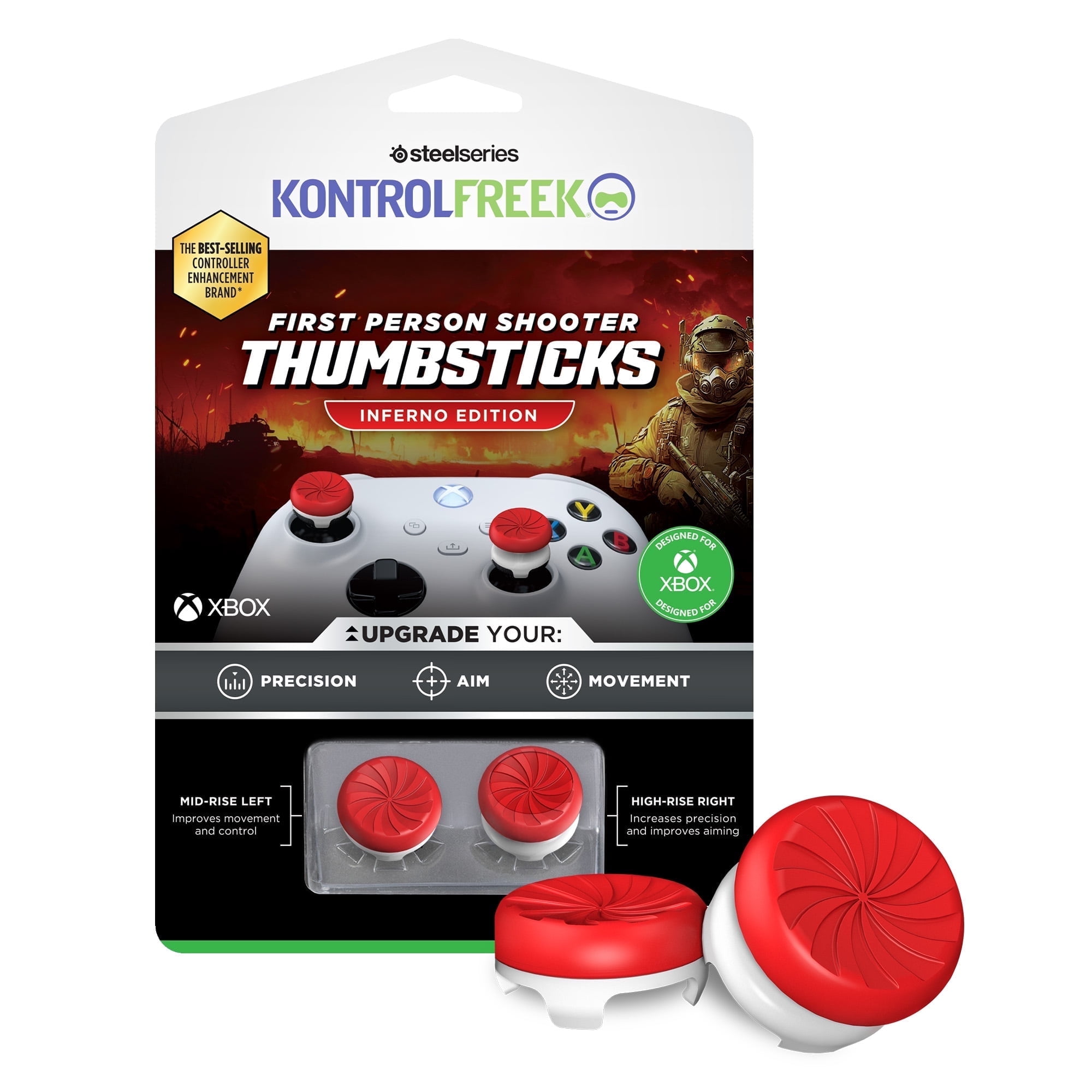 KontrolFreek, FPS Freek Inferno, 1 High-Rise, 1 Mid-Rise, Red/White ...