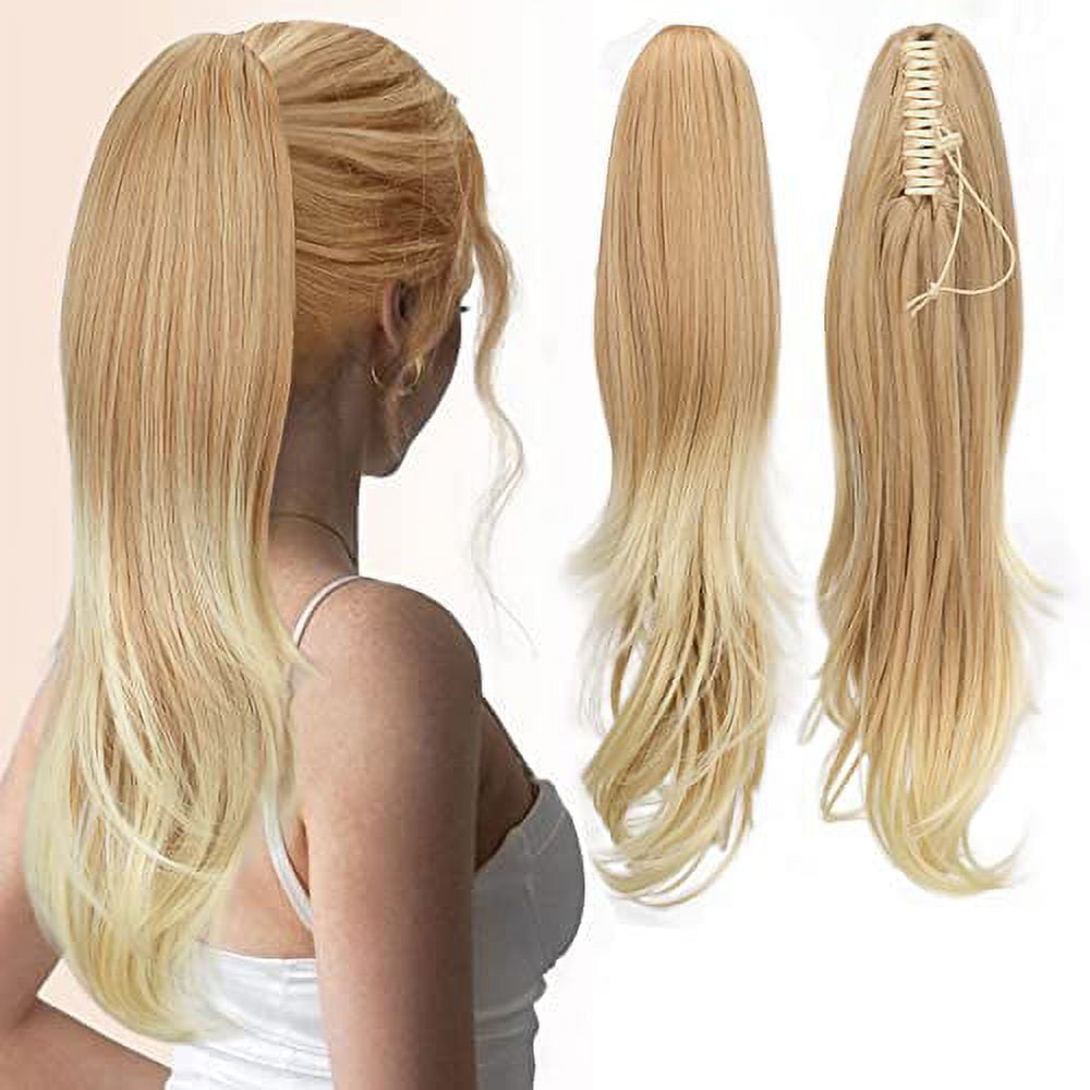 KooKaStyle Long Wavy Claw Ponytail Extension Clip in Synthetic Layered ...