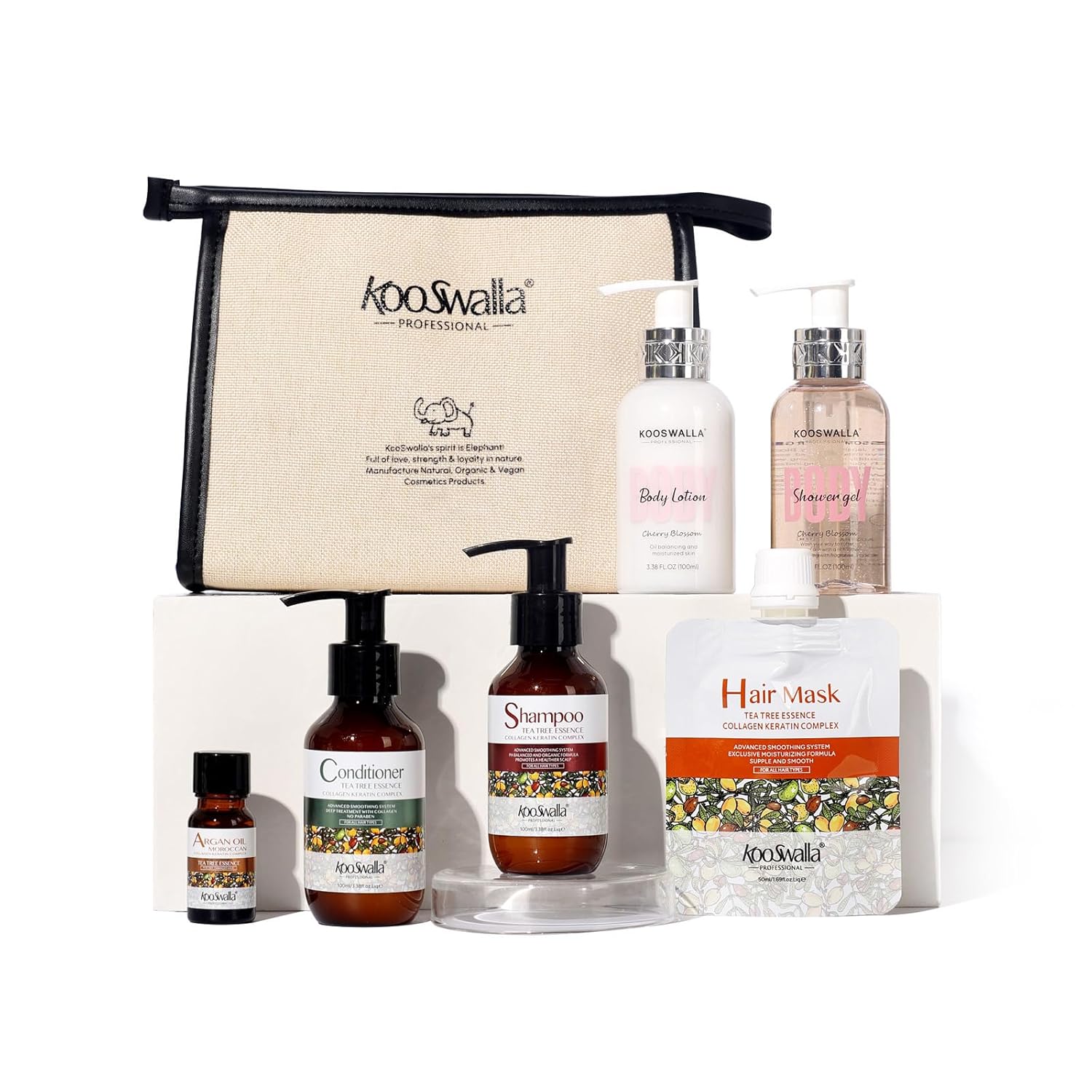 KooSwalla Tea Tree Hair Care Travel Kit, 6PCS Deluxe Travel Size ...