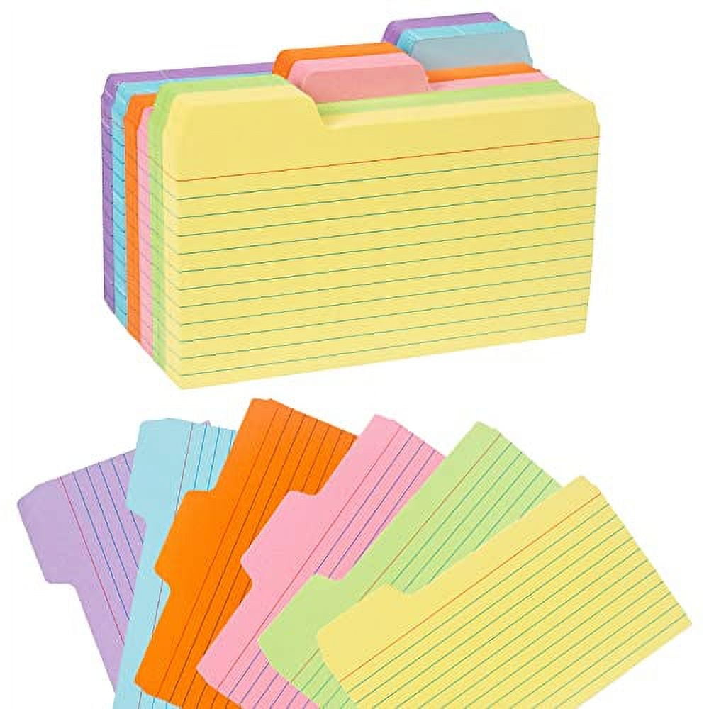 Koogel 252 PCS Tabbed Index Cards, Colorful 3 x 5 Inch Flash Card ...