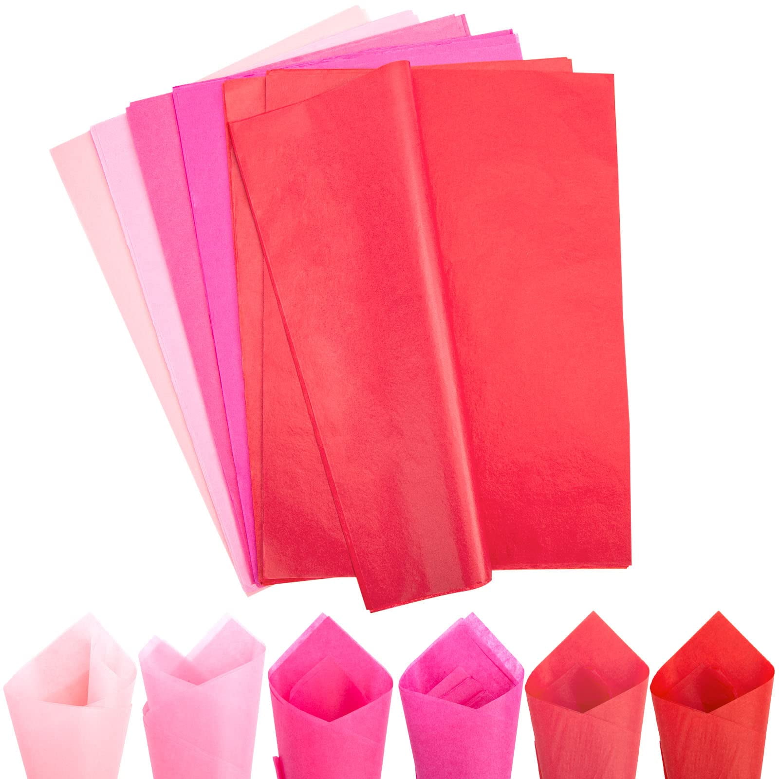 Koogel 320 Sheets Red MMF7 Tissue Paper, Pink Tissue Paper Bulk 14 x 10 ...