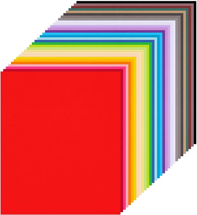 Koogel 40 Sheets Construction Paper A4, Craft Paper Cardstock Colored ...