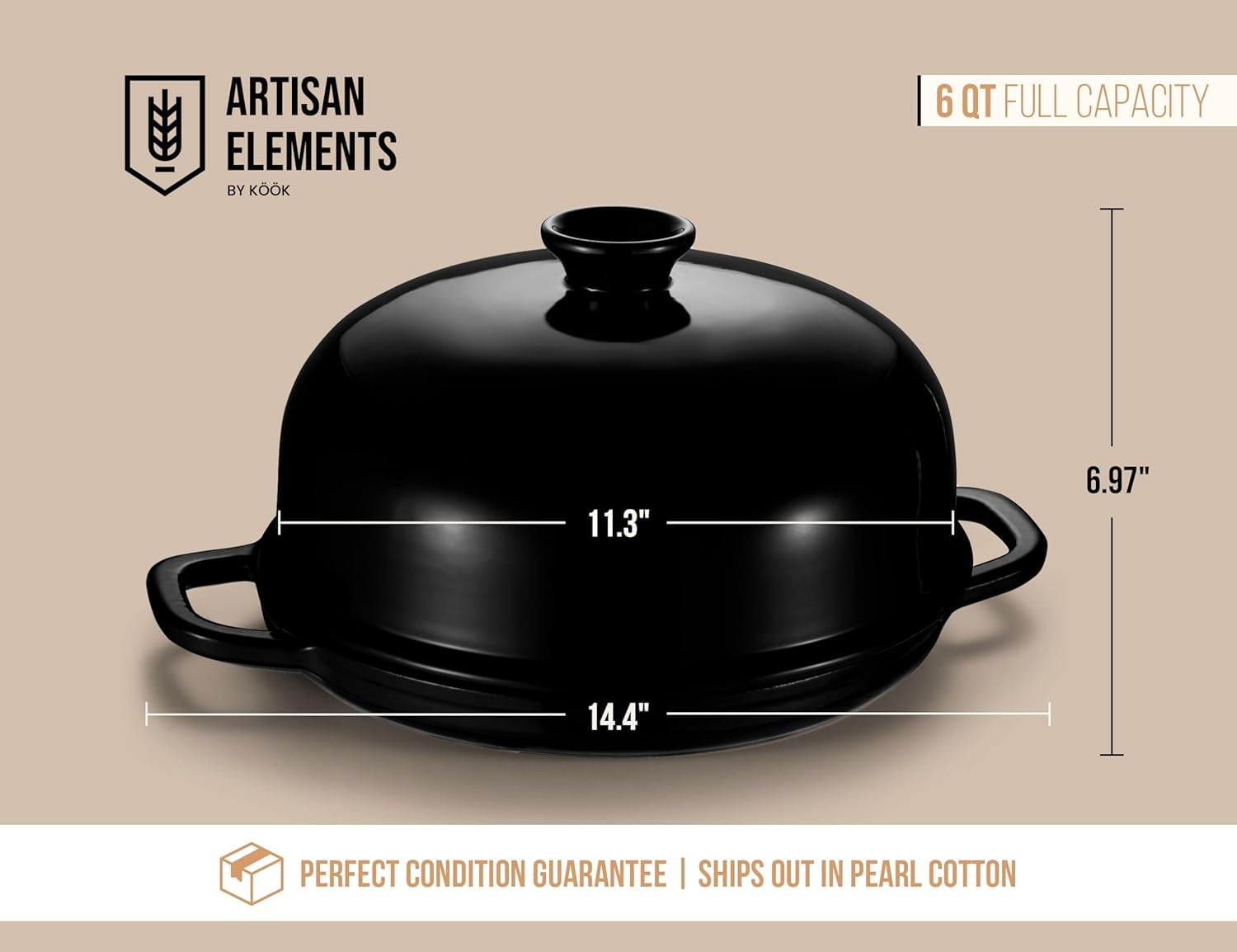 Kook Bread Oven, Sourdough Pan with Lid and Handles, Enameled Cast Iron ...