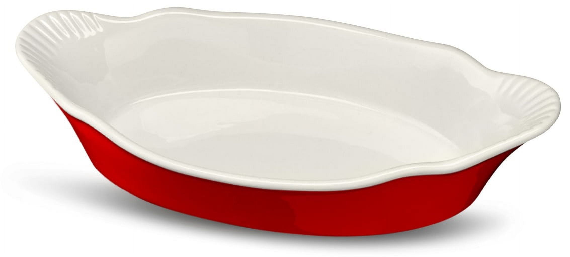 Kook Ceramic Au Gratin Baking Dishes, 12 Oz, Set of 6, Red - Walmart.com