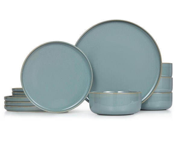 Kook Ceramic Dinnerware Set, 12 Piece, Sage Green, Service for 4 ...