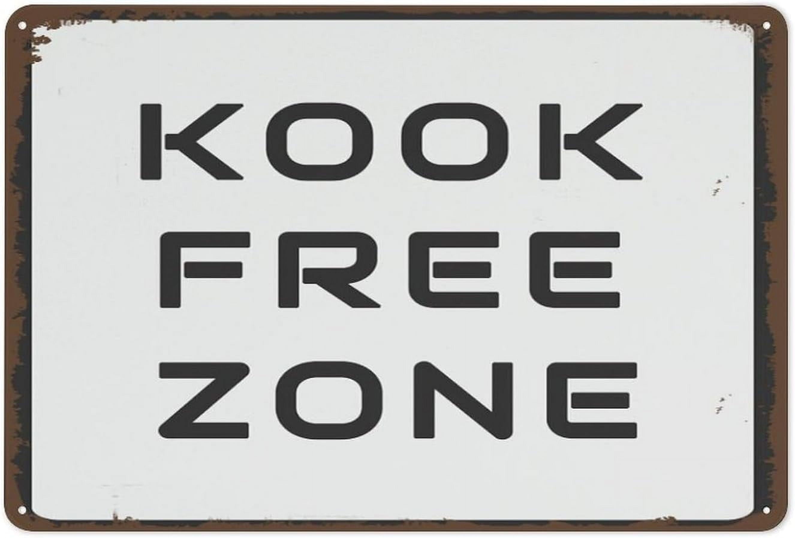 Kook Free Zone Funny Tin Sign Skater Surfer Bedroom Bar Coastal Beach ...