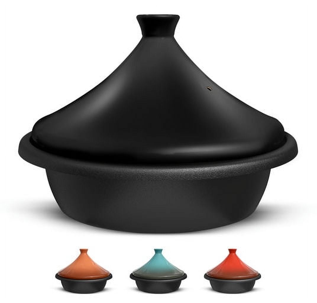 Kook Moroccan Tagine Enameled Cast Iron Cookware with Ceramic Pot Lid ...