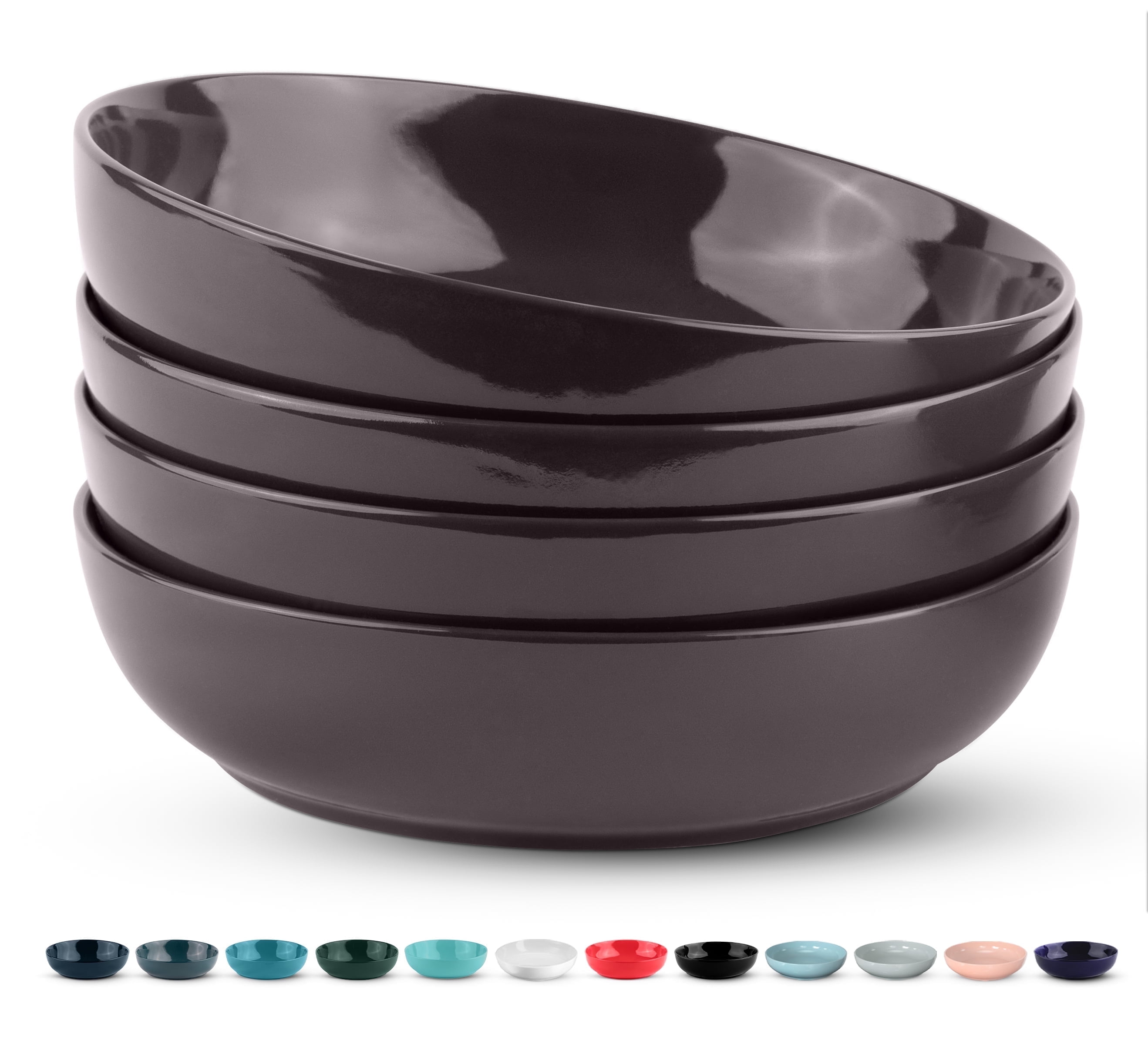 Kook Porcelain Pasta Bowl, Set of 4, 40 Oz, Dark Mauve - Walmart.com