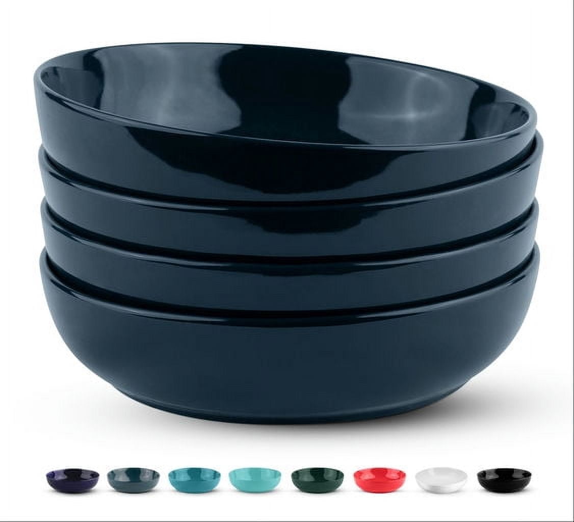 Kook Porcelain Pasta Bowl 40 Oz, Set of 4, Navy Blue - Walmart.com