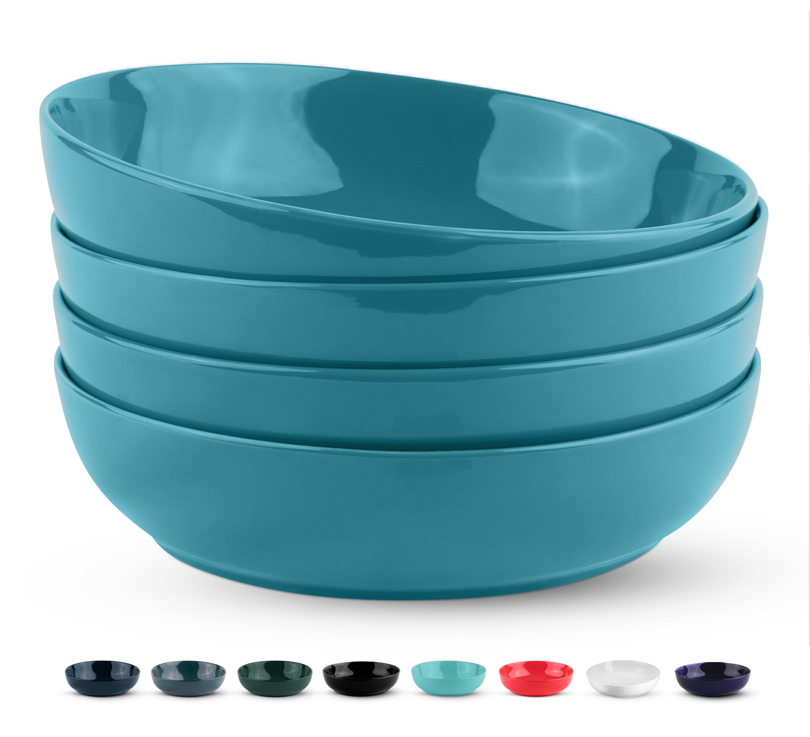Kook Porcelain Pasta Bowl 40 Oz, Set of 4, Ocean Blue - Walmart.com
