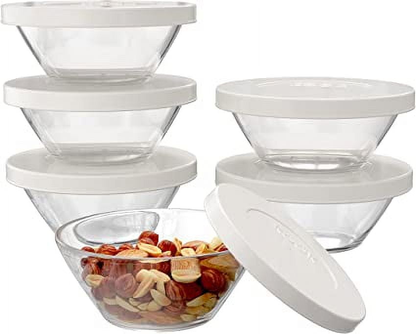 Kook Small Glass Prep Bowls with Lids, 7.25 Oz, Srt of 8 - Walmart.com