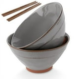 Kook Terracotta Ramen Bowls with Chopsticks, 36 oz, Set of 2 - Walmart.com