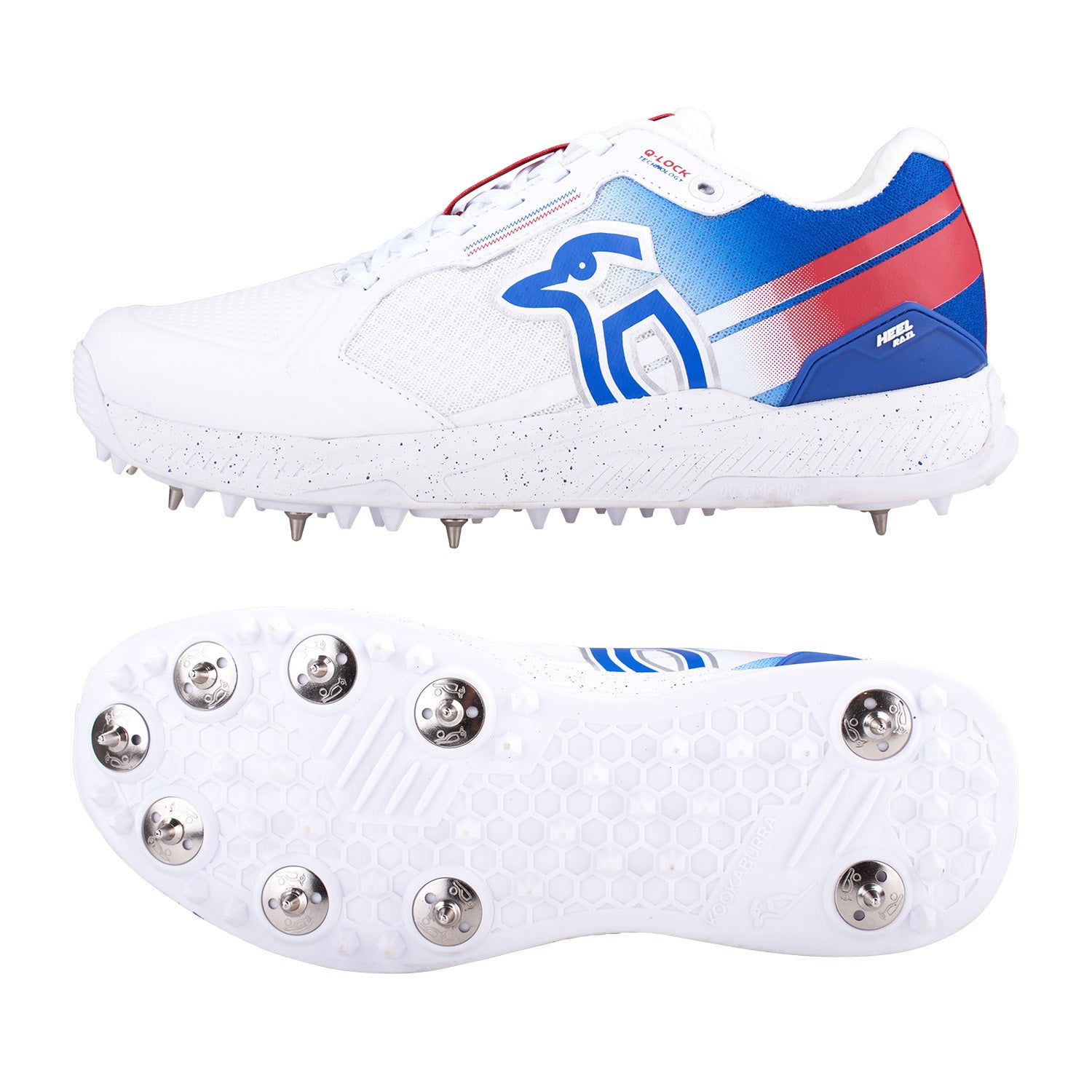 Kookaburra KC 1.0 Spike Shoes - White/Blue/Red - Walmart.com