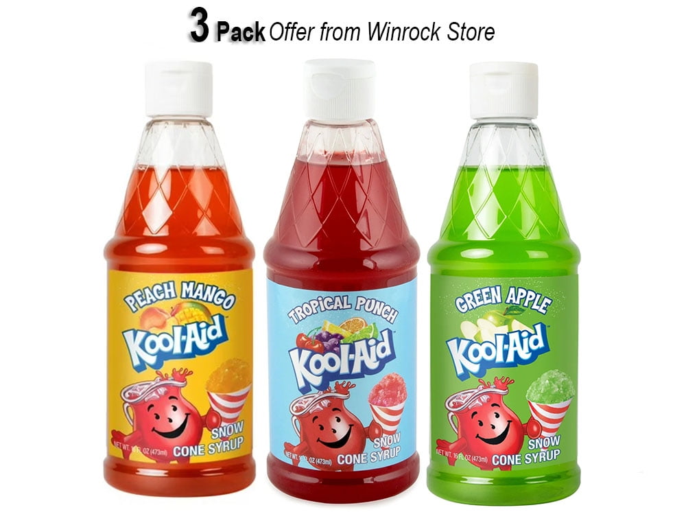 Kool-Aid 16-Oz. Snow Cone Syrup, Green Apple & Snow Cone Syrup, Tropical Punch & Snow Cone Syrup ...