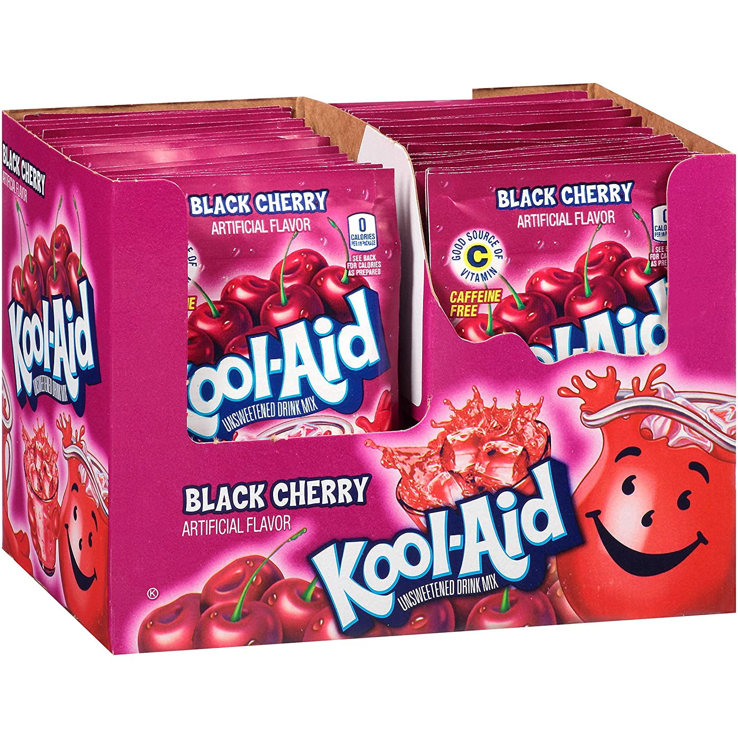 Kool-Aid Unsweetened Black Cherry Powdered Drink Mix, Water Flavor ...