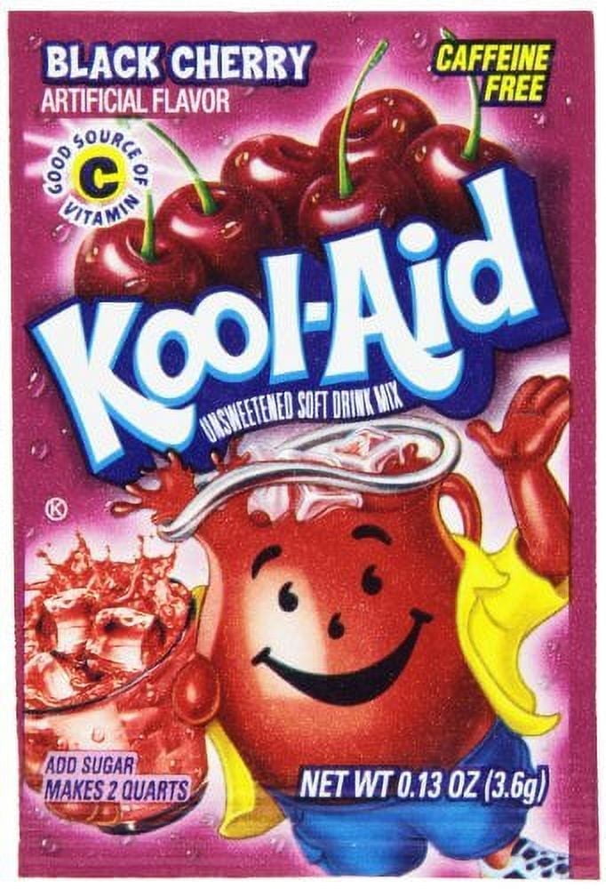 Kool-Aid Black Cherry Unsweetened Soft Drink Mix, 0.13-Ounce Envelopes ...