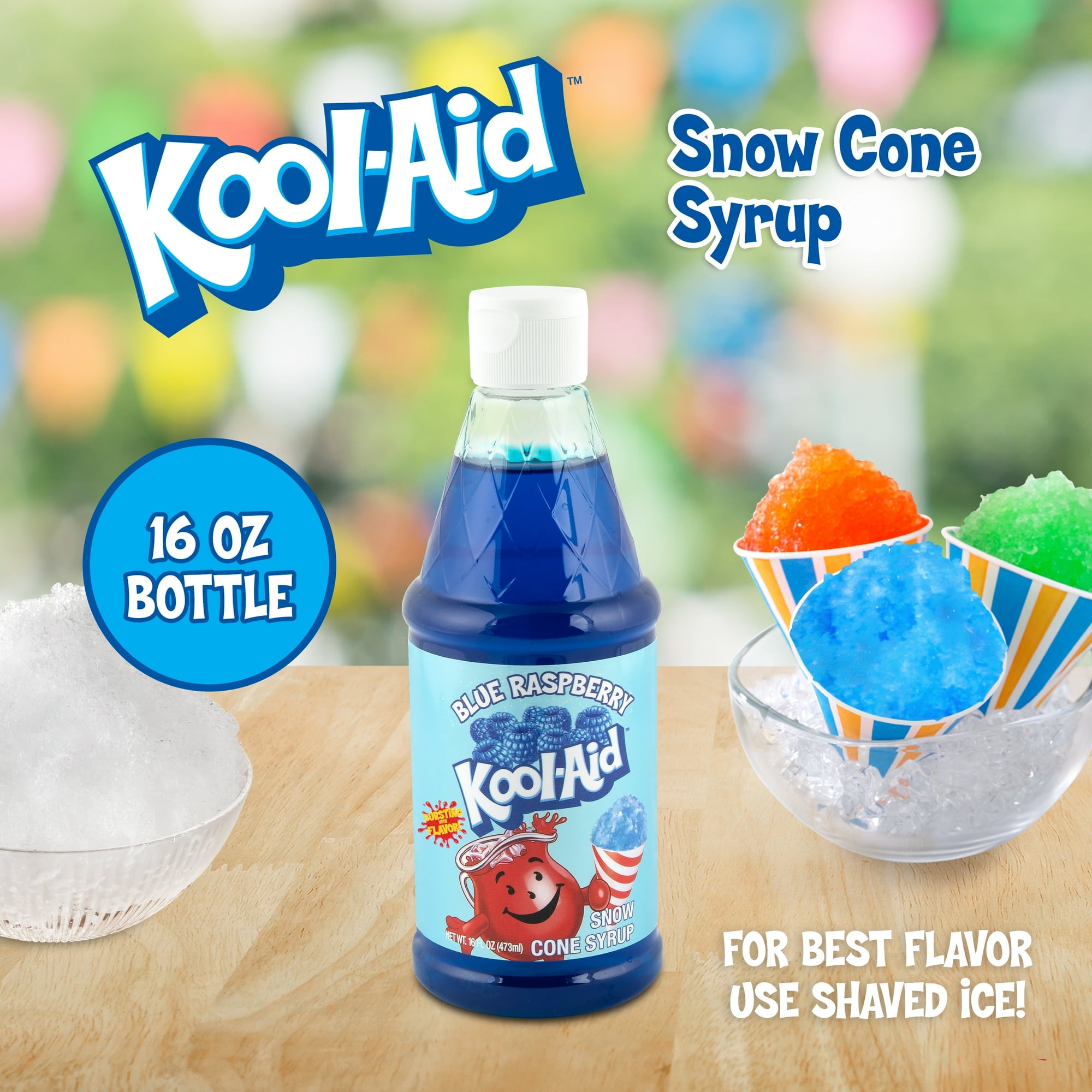 Kool-Aid Blue Raspberry Snow Cone Syrup, 16 fl oz(2 Packs) - Walmart.com