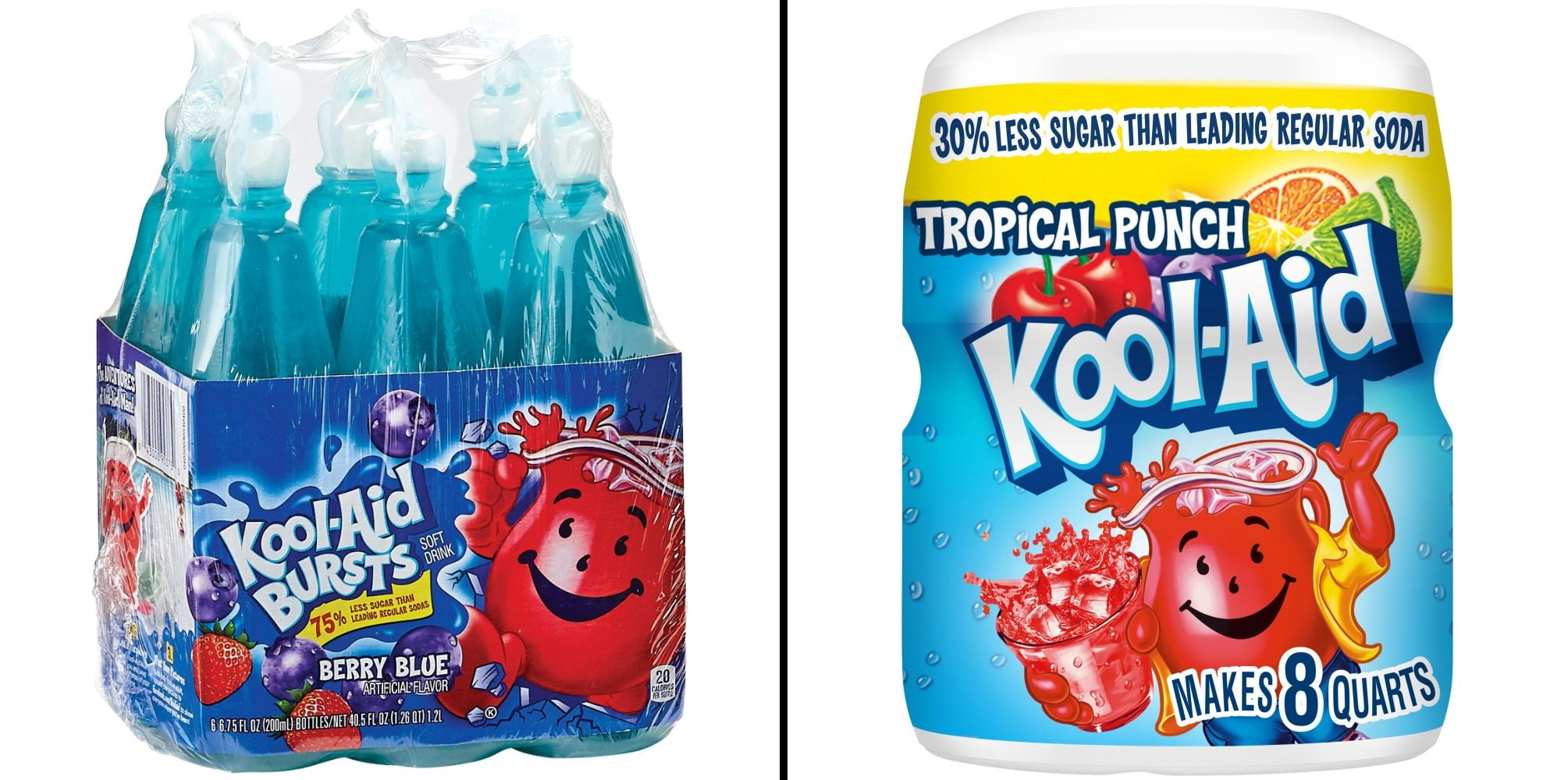 Kool-Aid Bursts Berry Blue Soft Drink 6.75 oz Bottles 6 pk & Kool-Aid ...