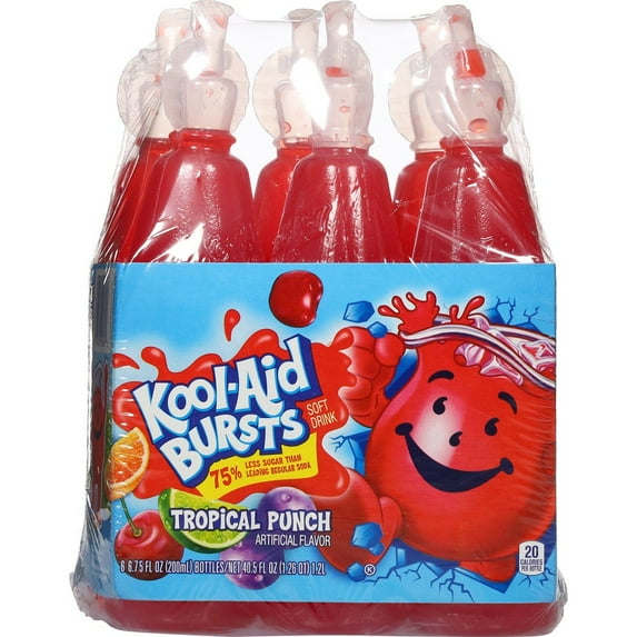 Kool-Aid Bursts Tropical Punch Soft Drink 6.75 oz Bottles - 6 pk (Pack ...