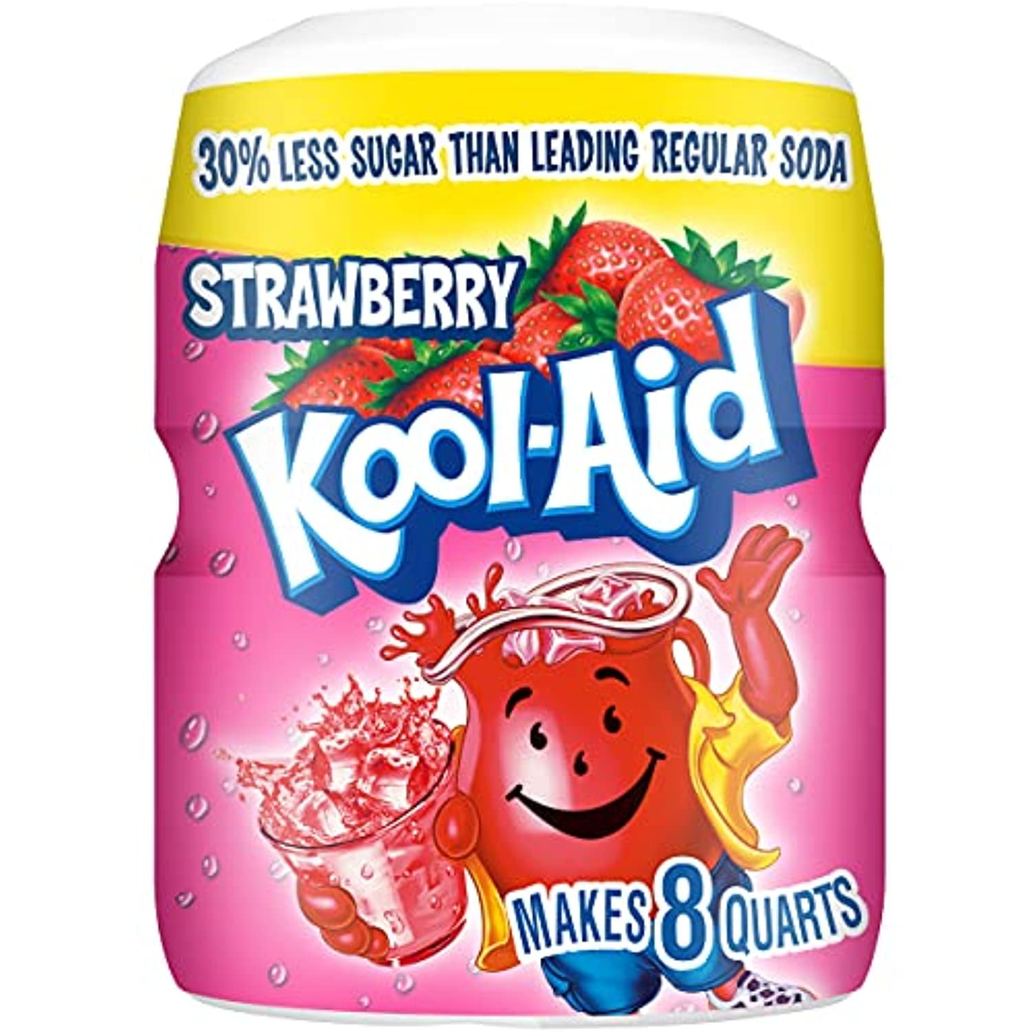 Kool-Aid Strawberry Sweetened Powdered Drink Mix, Less Sugar, 12 Count ...