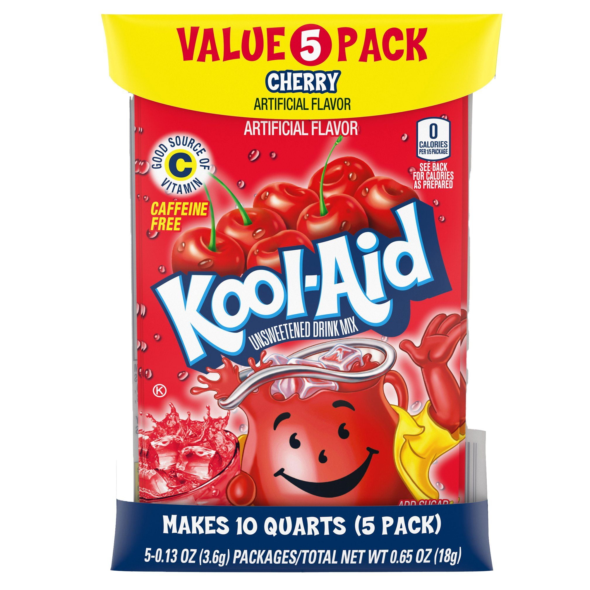 Kool-Aid Cherry Unsweetened Soft Drink Mix - 5 pk (Pack of 1) - Walmart.com
