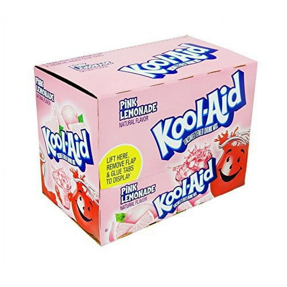 Kool-Aid Pink Lemonade Drink Mix, Unsweetened Powder, 0.23 oz Packets ...