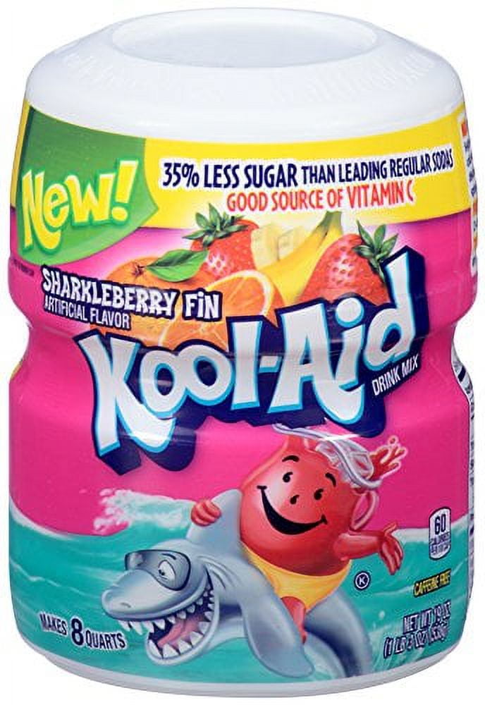 Kool-Aid Drink Mix, Sharkleberry Fin Flavor, 19-Ounce Container, Pack ...