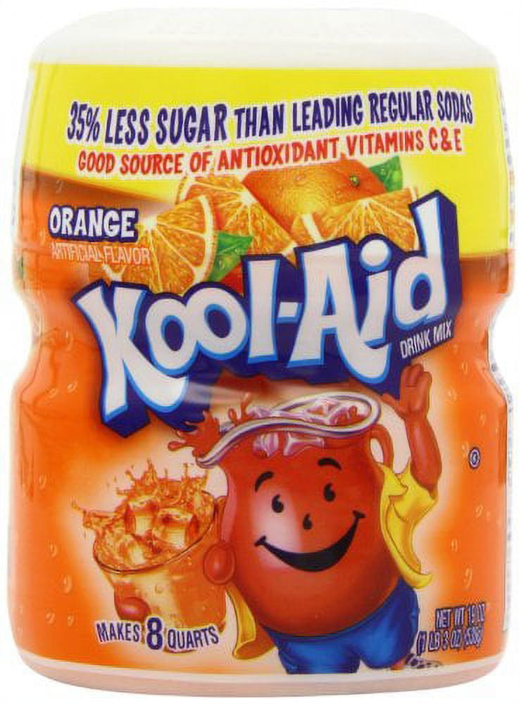 Kool-Aid Sugar Sweetened Orange Drink Mix, 19 Ounce | Pack of 4 ...