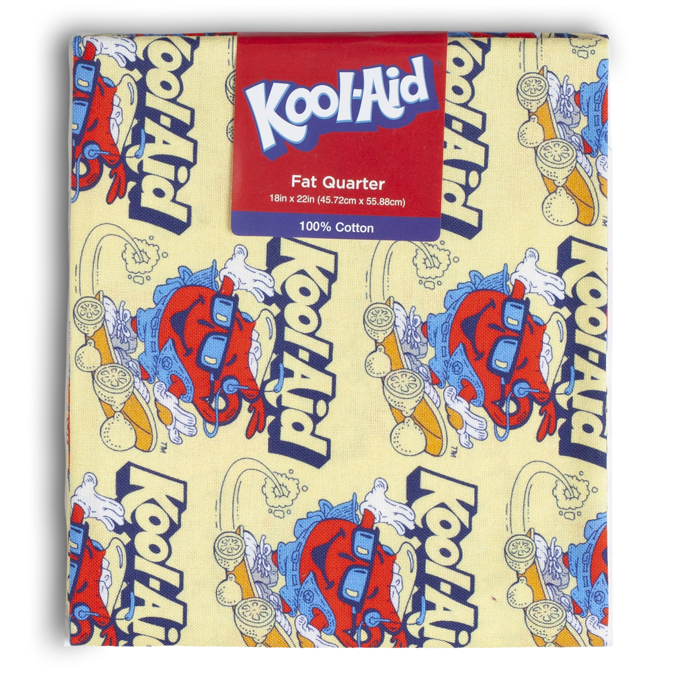 Kool-Aid Fat Quarter Lemon AOP Yellow Fabric by the Quarter - Walmart.com