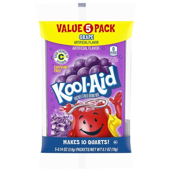 Kool-Aid Grape Unsweetened Soft Drink Mix - 5 ct - Walmart.com