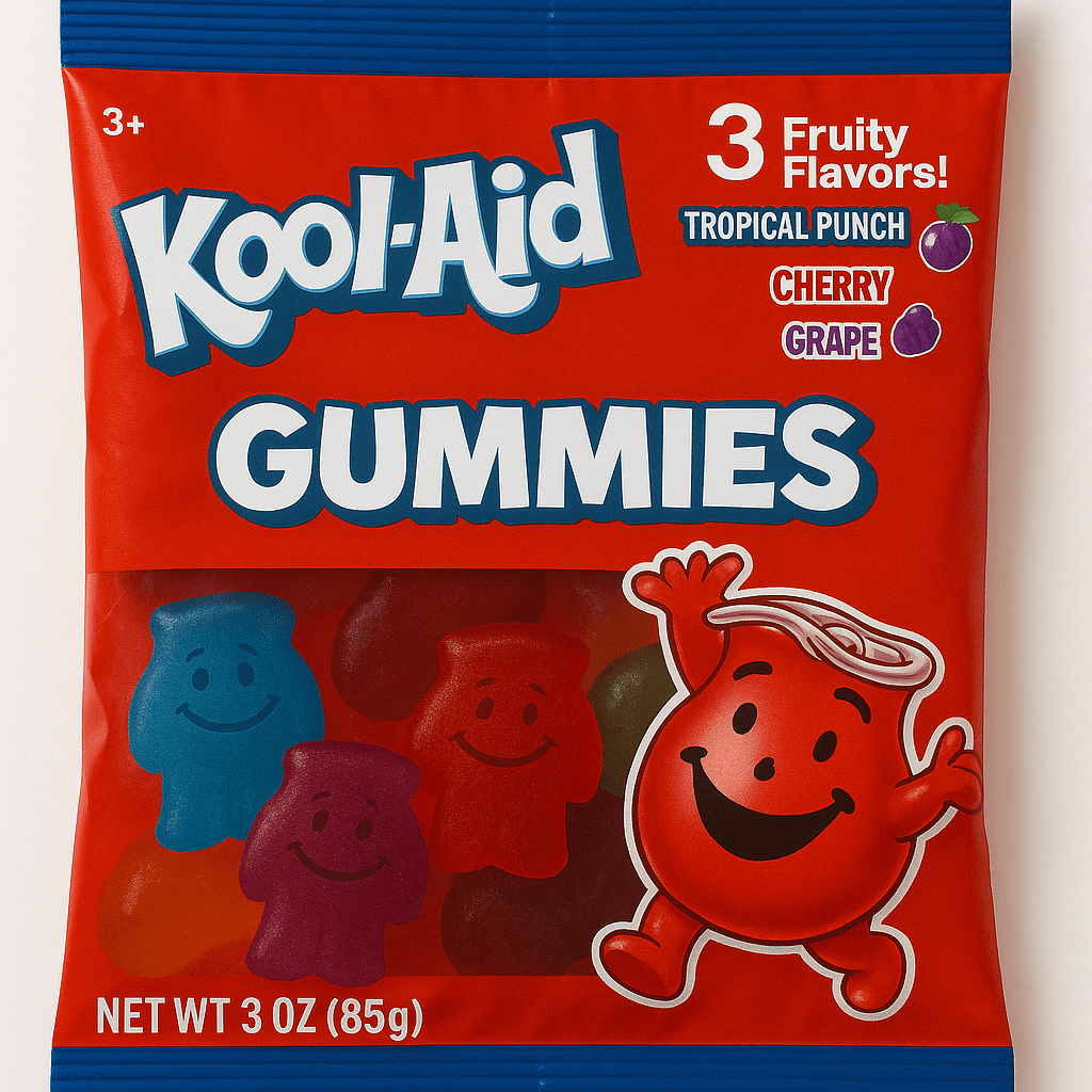 Kool-Aid Gummies 3 Fruity Flavors Tropical Punch, Cherry, & Grape, 3 oz ...