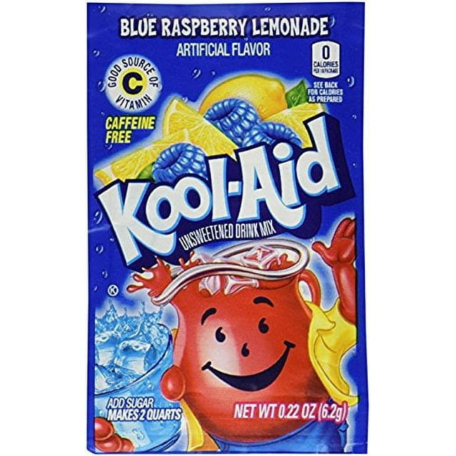 Kool-Aid Ice Blue Raspberry Lemonade Unsweetened Soft Drink Mix, 0.14 ...
