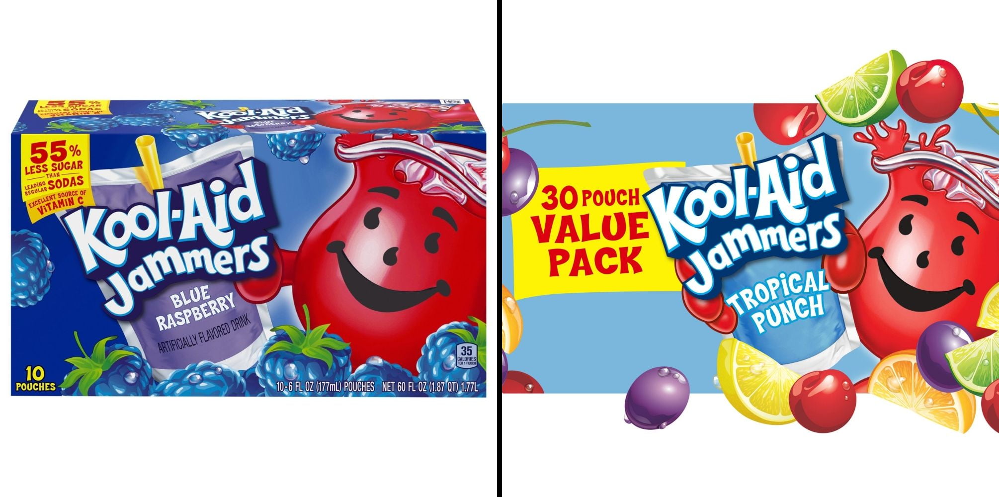 Kool-Aid Jammers Blue Raspberry 6 oz Pouches 10 pk & Kool-Aid Jammers ...
