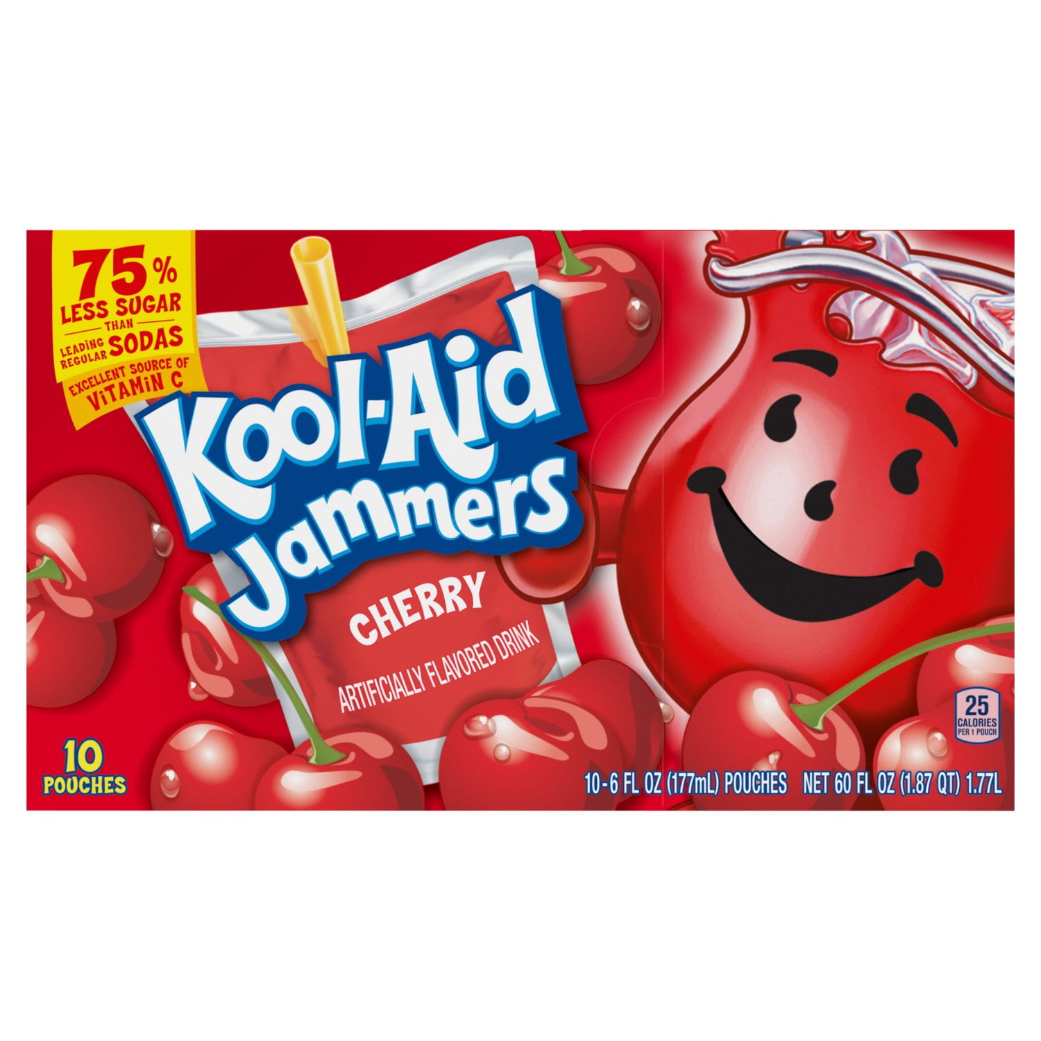Kool-Aid Jammers Flavored Drink Pouch Cherry 10Pk 60 oz - Walmart.com