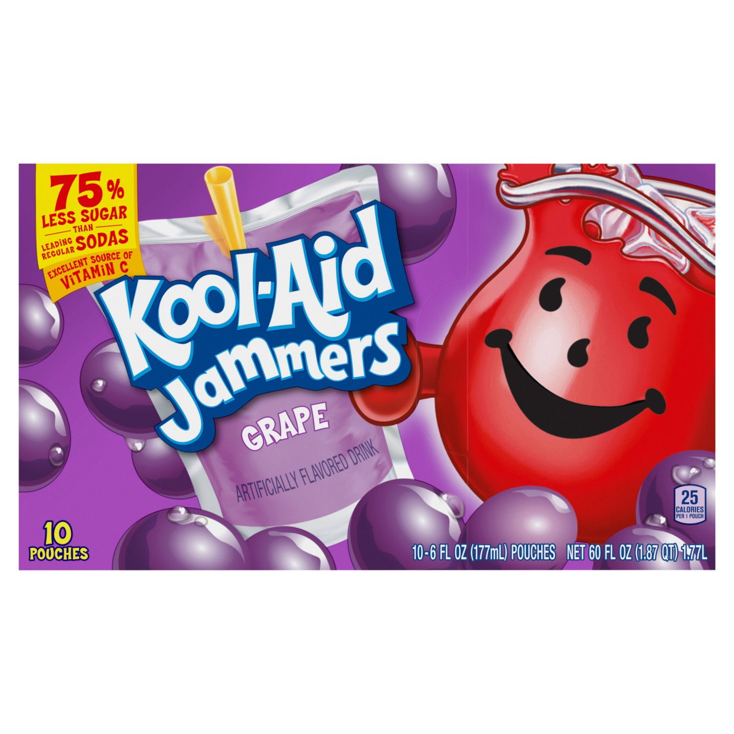 Kool-Aid Jammers Flavored Drink Pouch Grape 10Pk 60 oz Package May Vary ...
