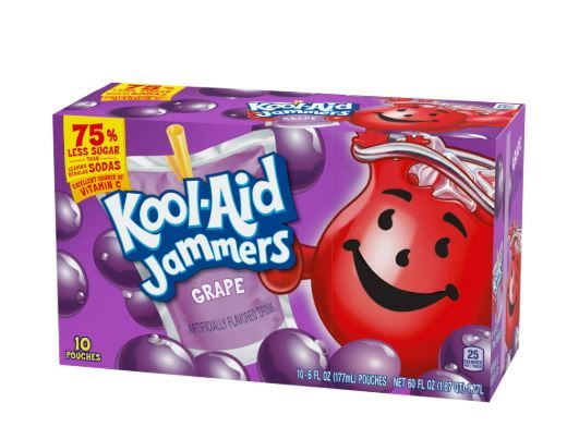 Kool Aid Jammers Grape Kids Drink 0% Juice Box Pouches, 10 Ct Box, 6 fl ...