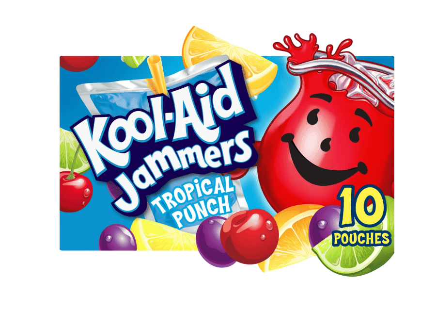Kool Aid Jammers Tropical Punch Kids Drink 0% Juice Box Pouches, 10 Ct ...