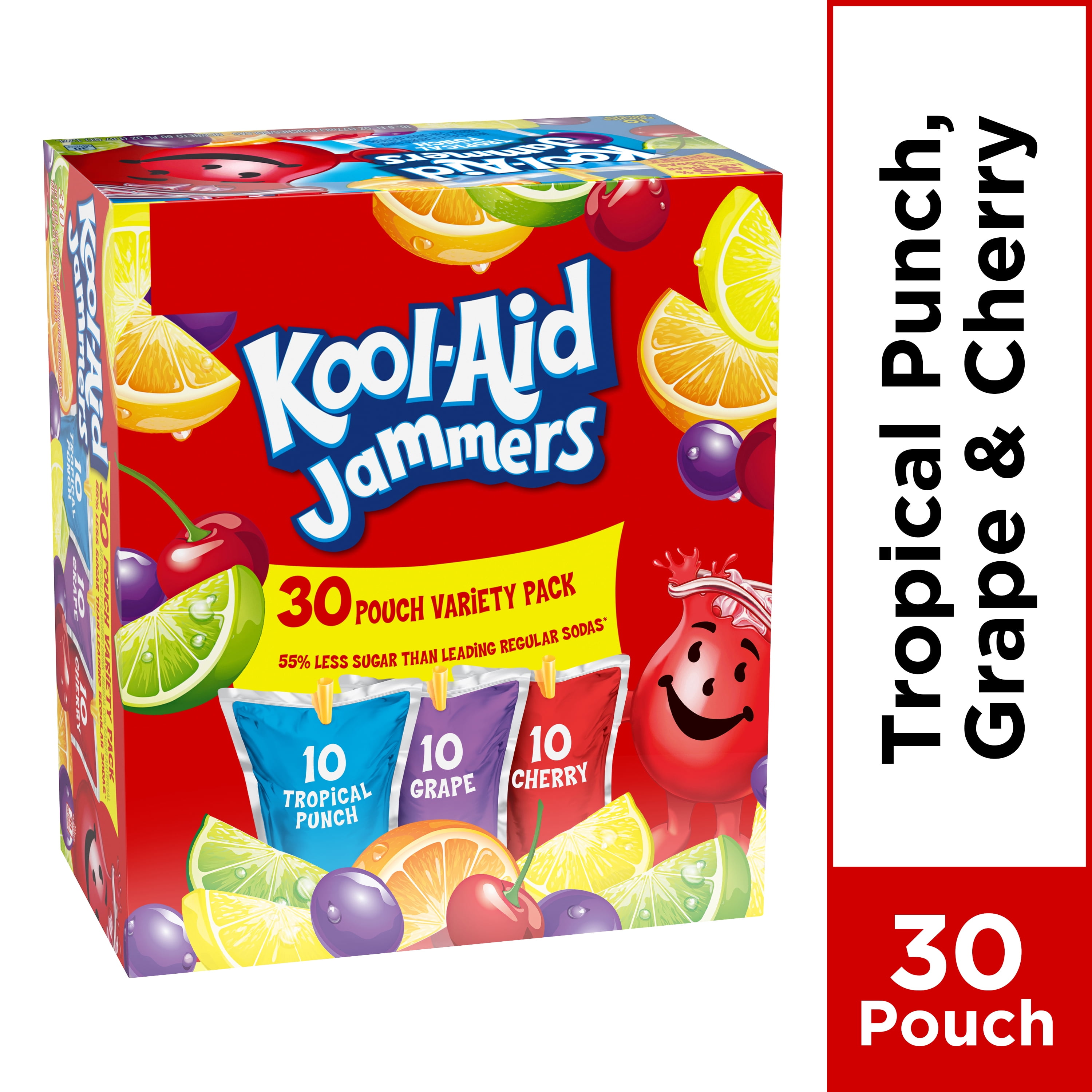Kool Aid Jammers Variety Pack with Tropical Punch, Grape & Cherry Kids ...