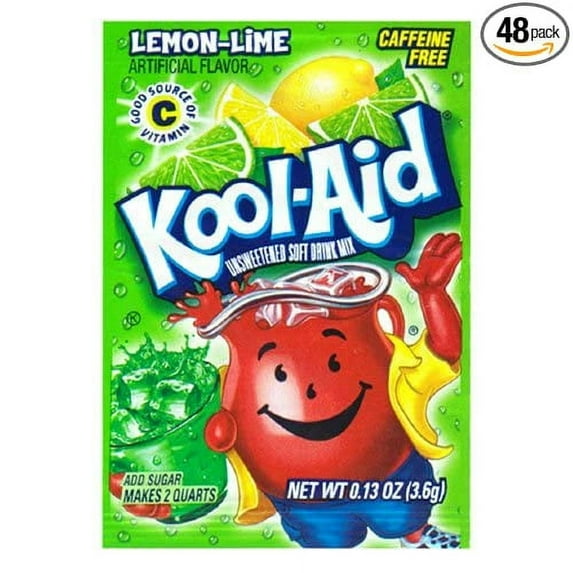 Kool Aid Unsweetened Lemon Lime Water Flavor Drink Mix (48 Packets ...