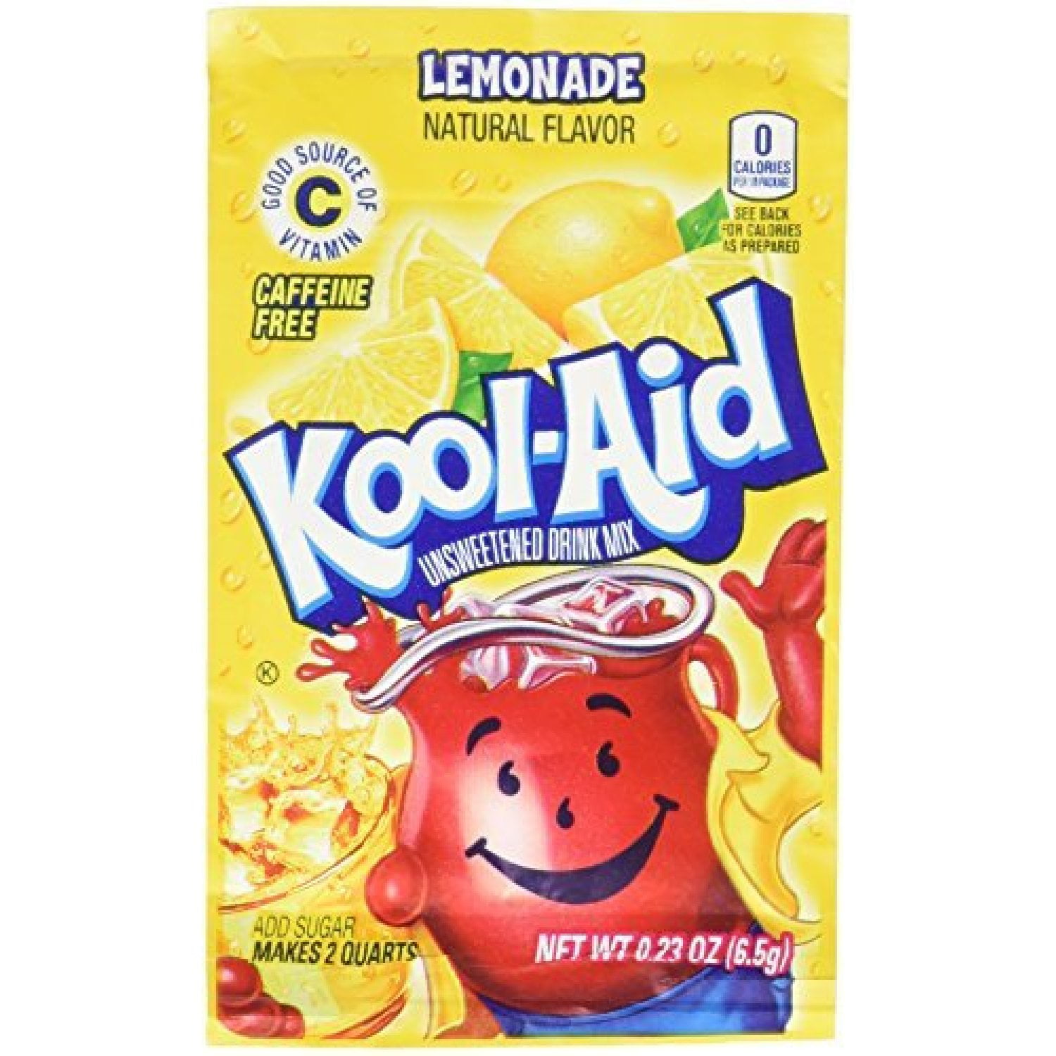 Kool Aid Lemonade Unsweetened Soft Drink Mix 0.23 OZ (pack of 48 ...