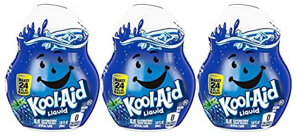 Unbranded Kool-Aid Liquid Drink Mix Blue Raspberry 1.62 FL OZ Pack 3 ...