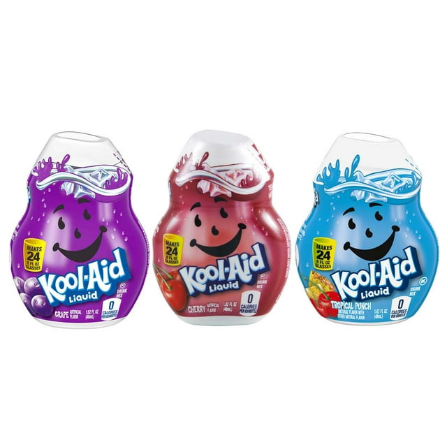 Kool-Aid Liquid Drink Mix Variety 3 Pack (Grape, Cherry and Tropical ...